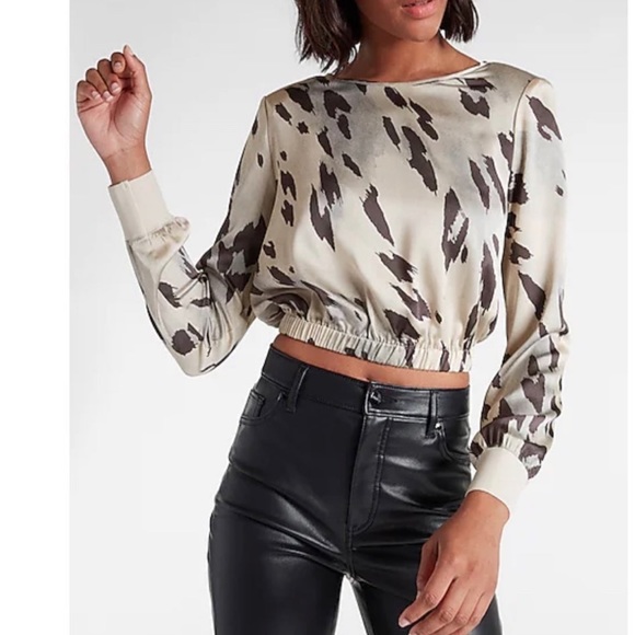 Tops | Express Crop Top Cheetah | Poshmark